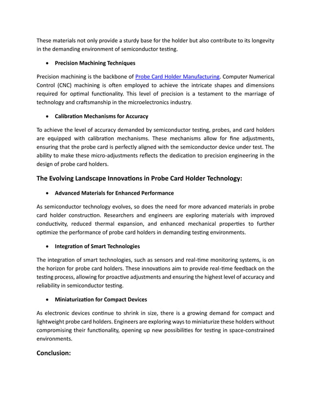 The Precision Behind Probe Card Holders A Deep Dive into Semiconductor ...