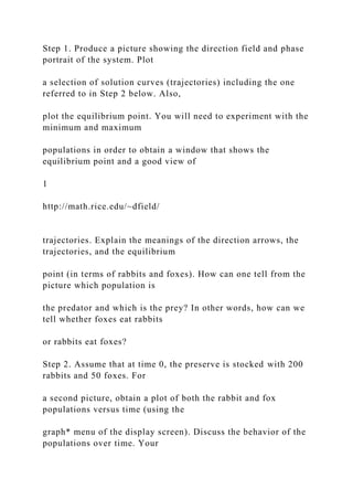 The predator-prey modelMTH 347, Project.DUE Thursday, .docx