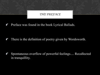 The preface by wordsworth | PPT
