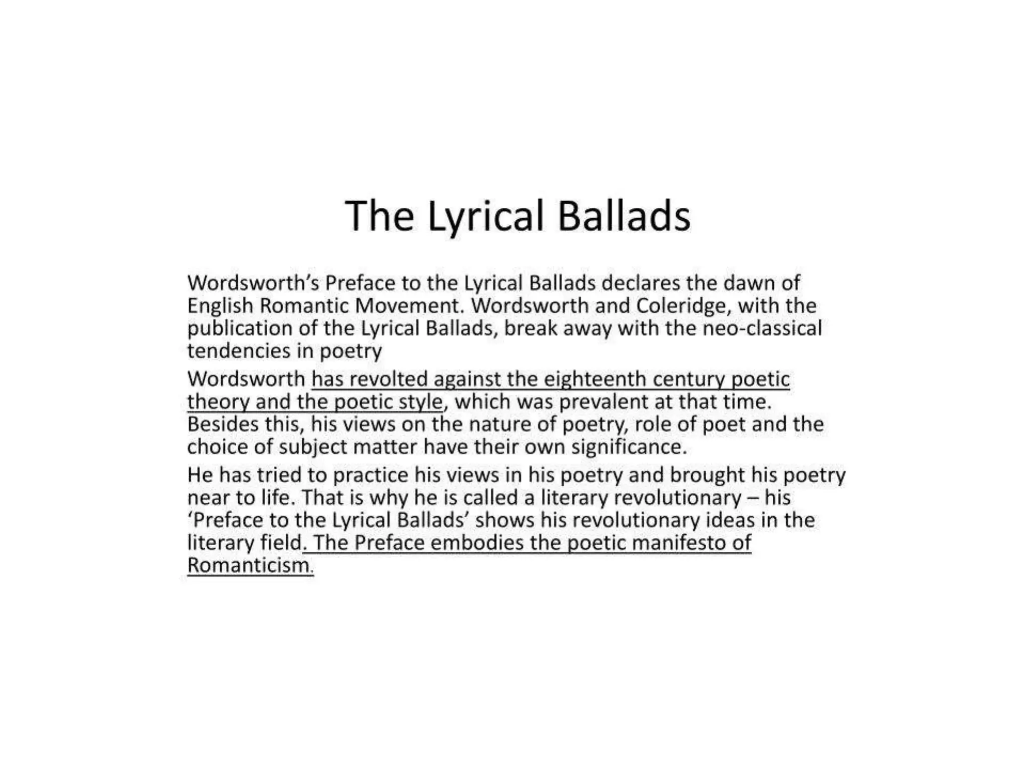 The preface to lyrical ballads | PPTX