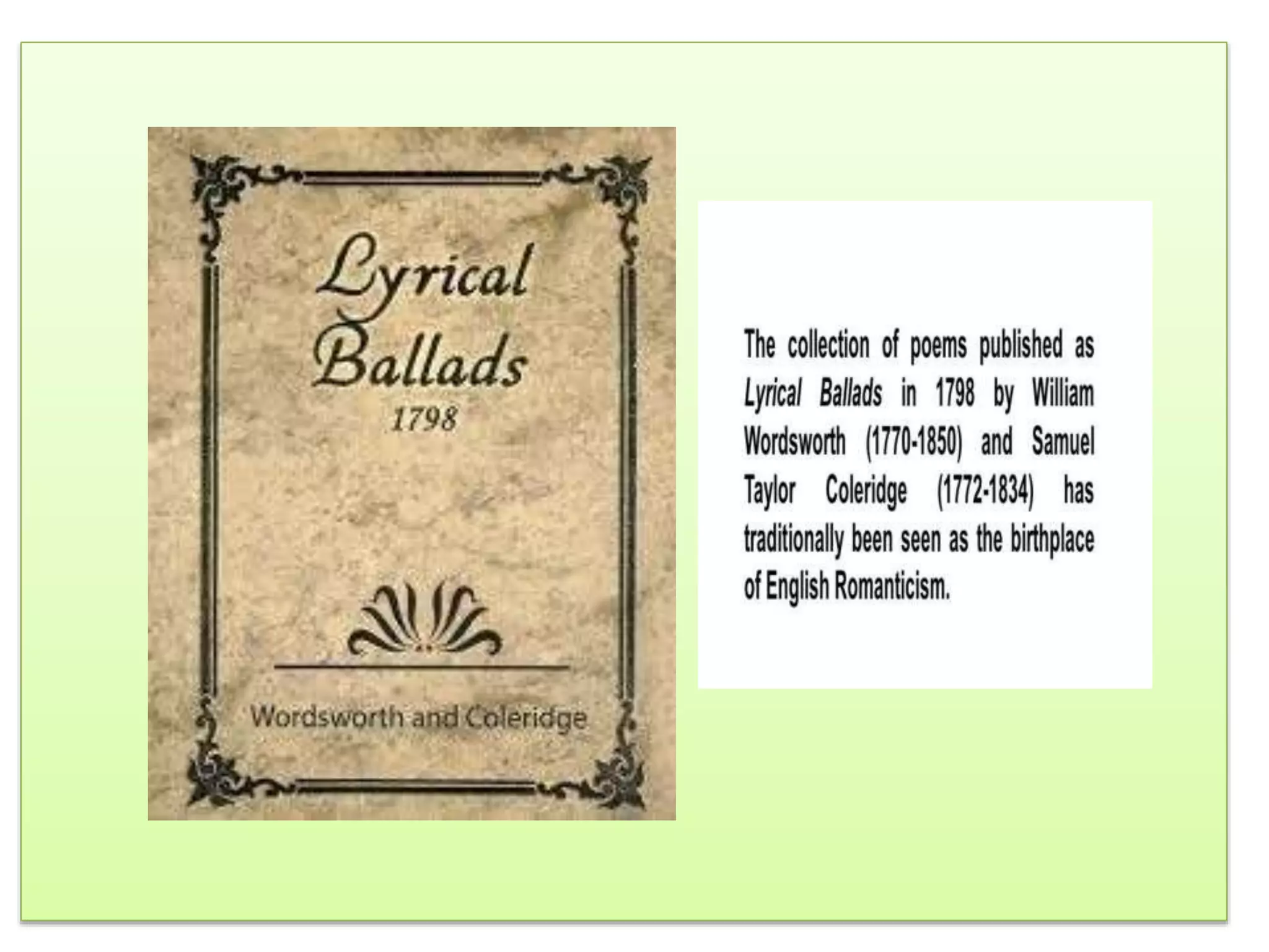 The preface to lyrical ballads | PPTX