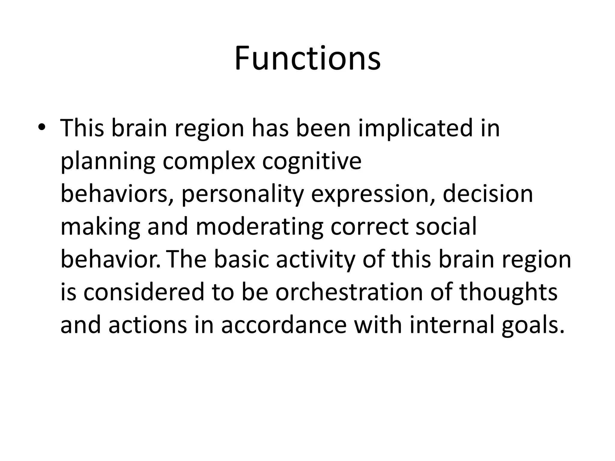 The prefrontal cortex | PPTX