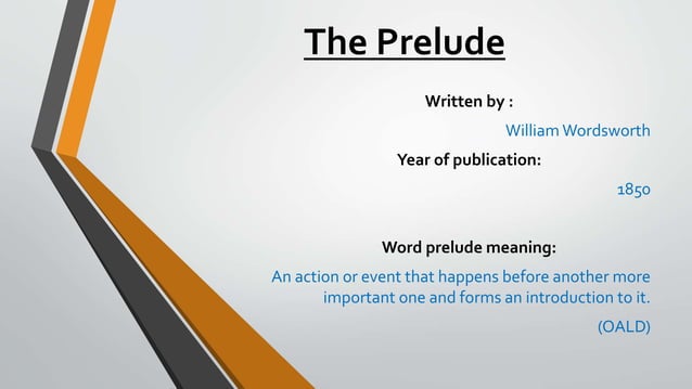 The Prelude poem by William Wordsworth 1 | PPT