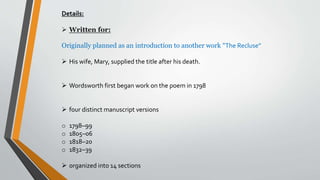 The Prelude poem by William Wordsworth 1 | PPT