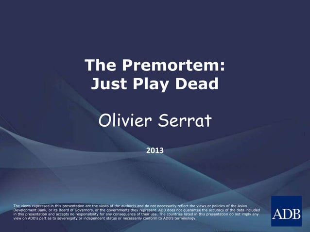 The Premortem: Just Play Dead | PPT