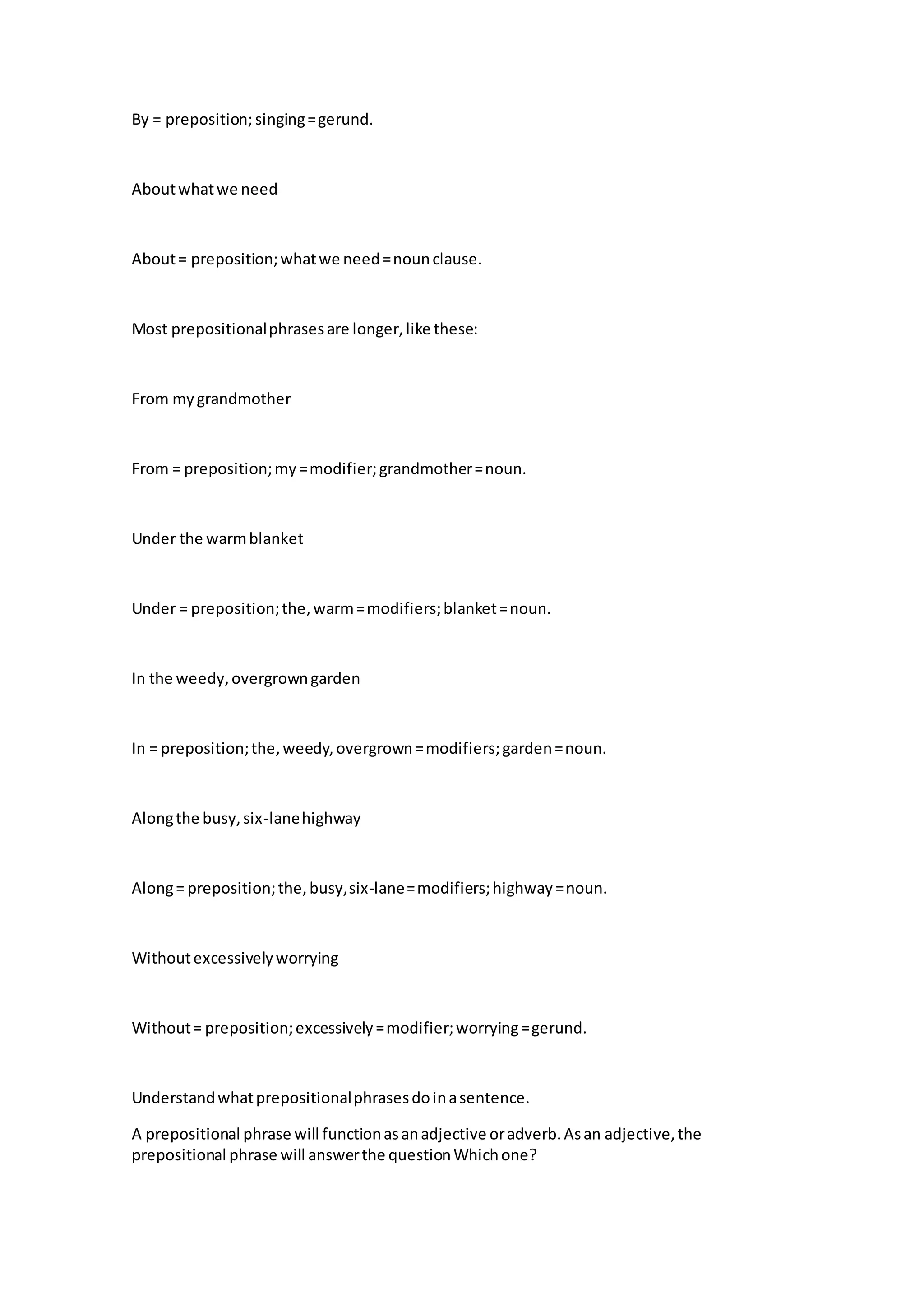 The prepositional phrase | PDF