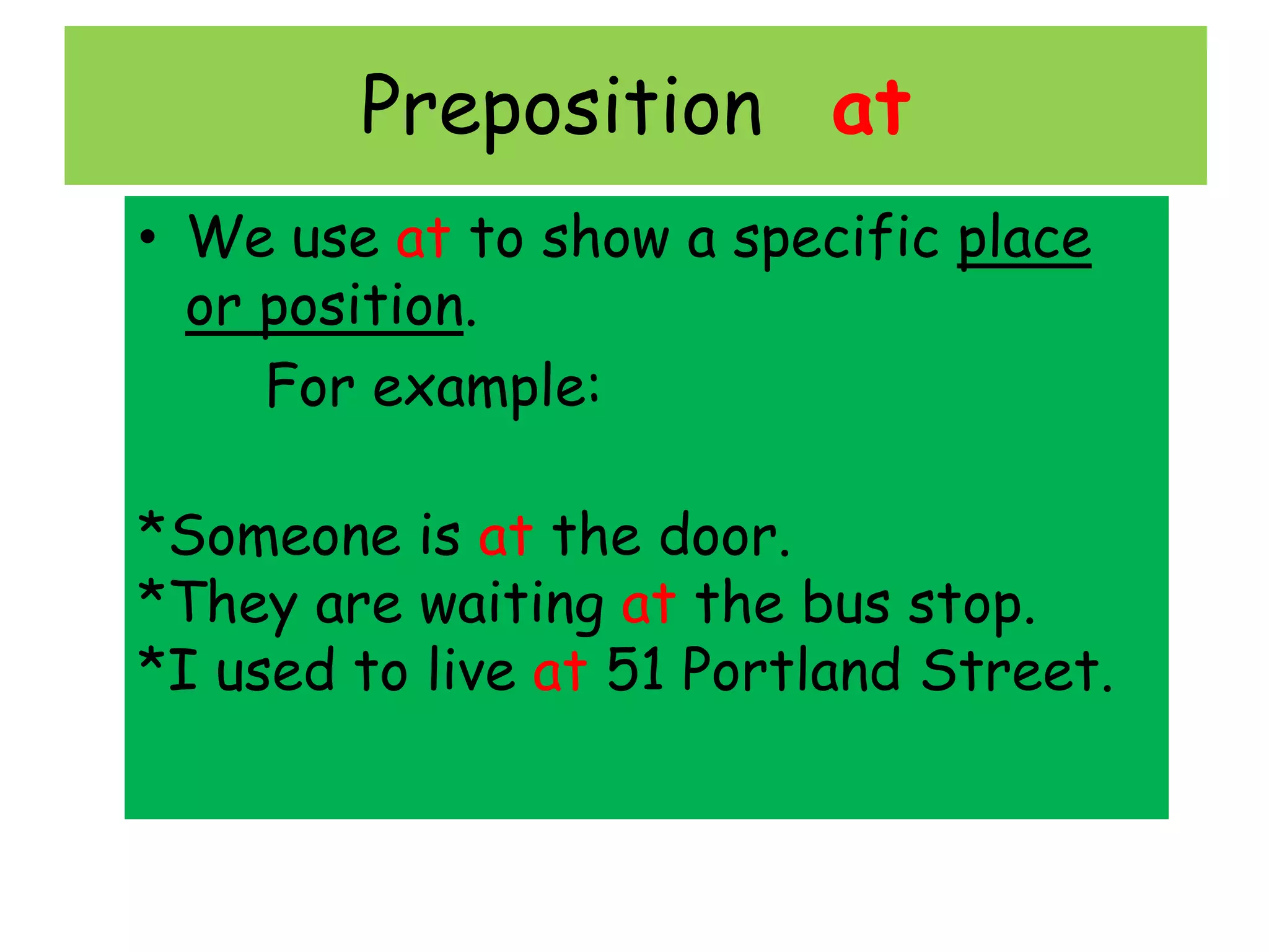 The prepositions of place a | PPTX