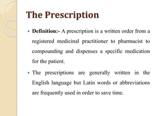 THE PRESCRIPTION.pptx