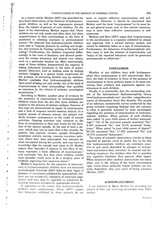 The presence of consciousness in the absence of the cerebral cortex | PDF