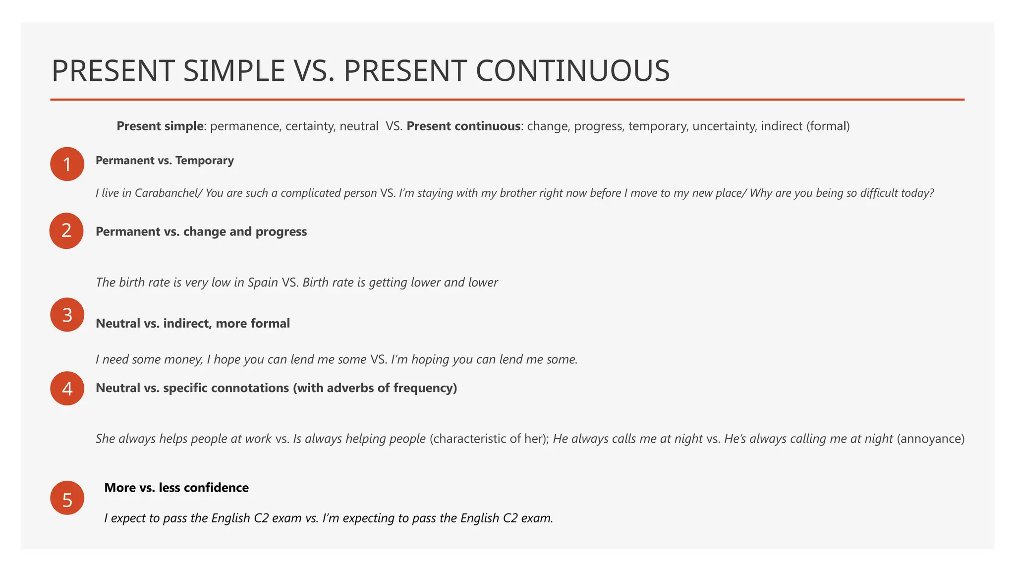 THE PRESENT. USES. Advanced C level .pptx