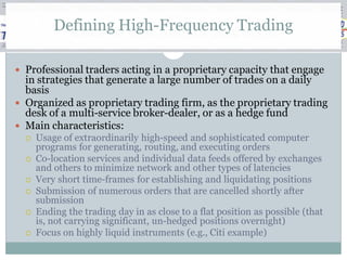 The Present and Future of High Frequency Trading | PDF