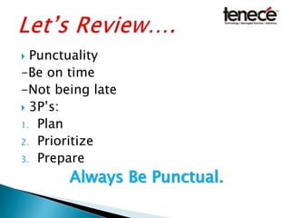 PUNCTUALITY AND TIME | PPTX | Sleep Disorders | Diseases and Conditions