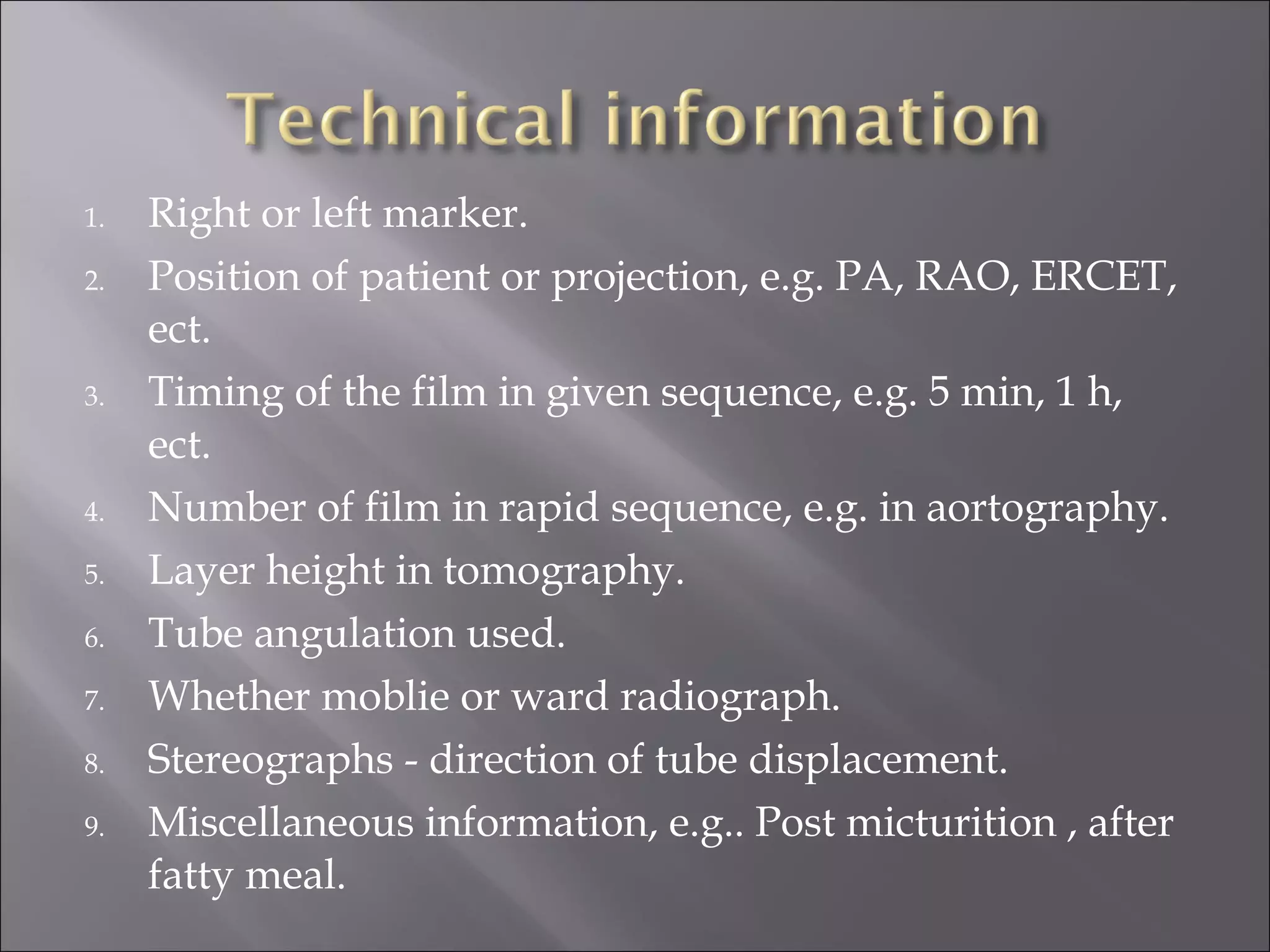 The presentation of radiograph | PPT