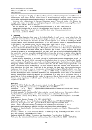 The presentation of the arabic character in shakespeare's othello | PDF ...