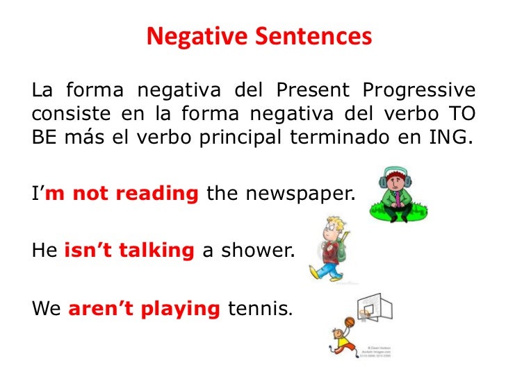 Oraciones Presente Progresivo Continuo Oraciones Verbo - Prefixword