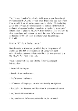 The Present Level of Academic Achievement and Functional Perform.docx