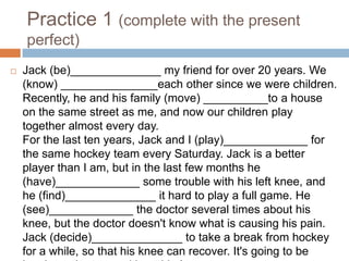 The present perfect | PPTX