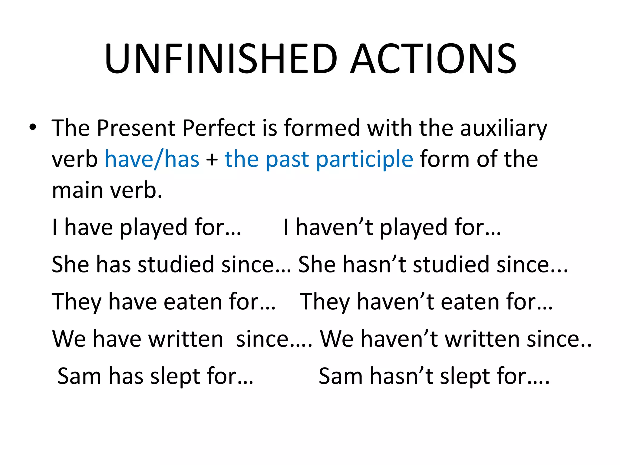 The present perfect | PPTX