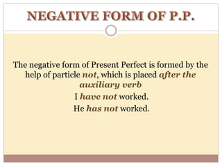 The present perfect tense | PPT