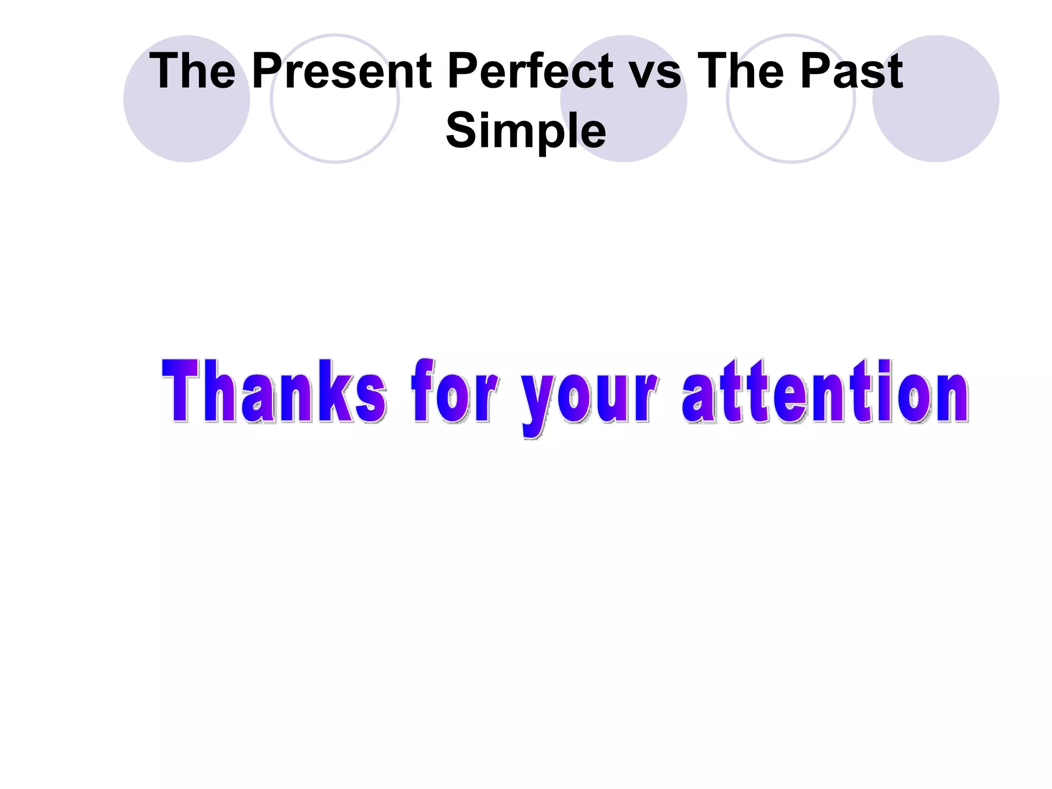 The Present Perfect Vs The Past Simple | PPT