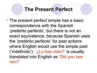 The Present Perfect Vs The Past Simple | PPT