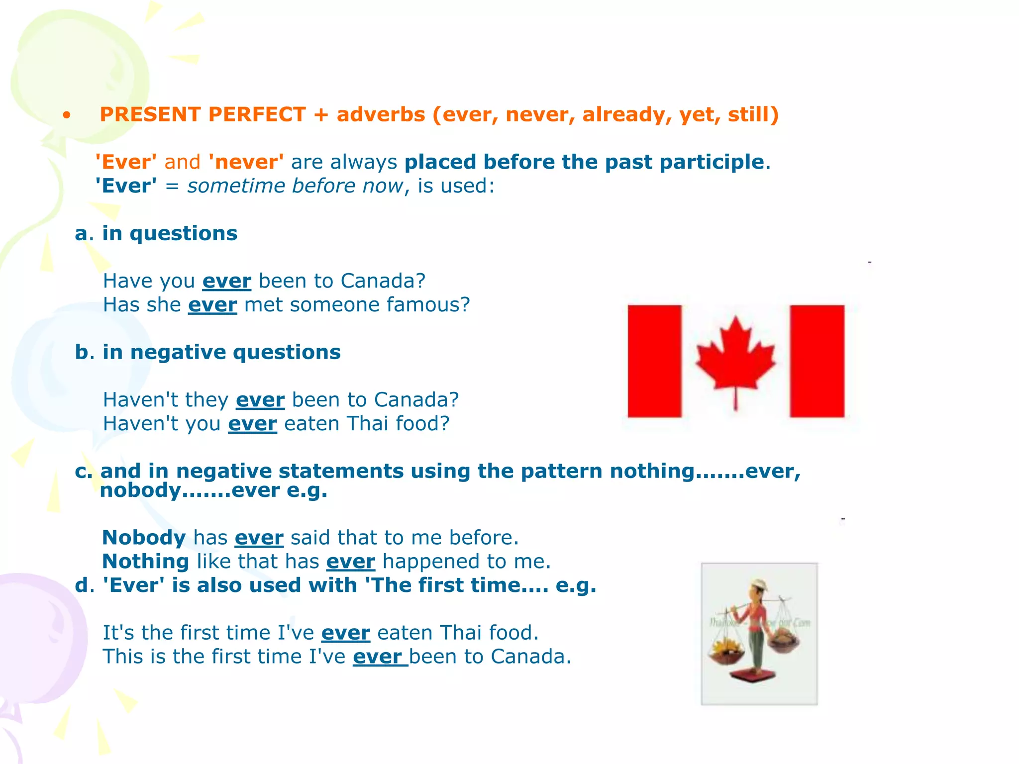 The present perfect with for, since | PPT