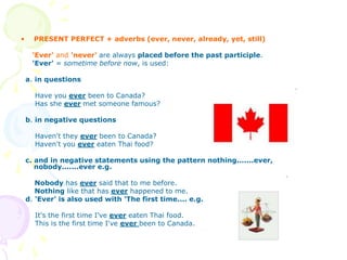 The present perfect with for, since | PPT