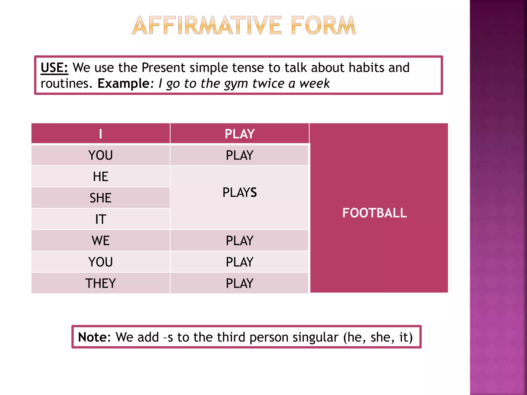 The Present Simple Tense .ppt