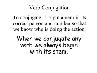 The present tense of regular -AR verbs | PPT