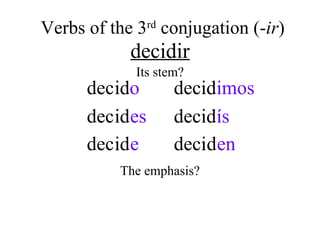 The present tense of regular er and -ir verbs | PPT