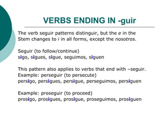 The Present Tense Of Verbs With Spelling Changes & Irregular Verbs | PPT