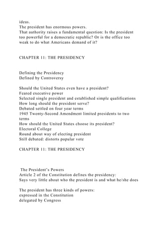 The PresidencyChapter 11CHAPTER 11 THE PRESIDENCYTh.docx
