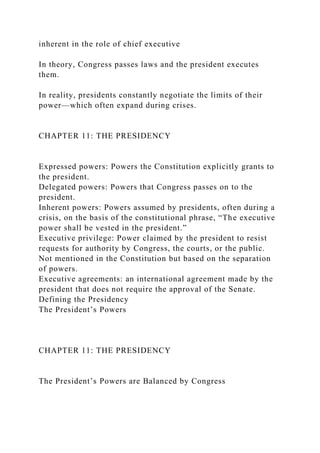 The PresidencyChapter 11CHAPTER 11 THE PRESIDENCYTh.docx