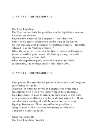 The PresidencyChapter 11CHAPTER 11 THE PRESIDENCYTh.docx