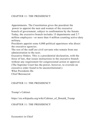 The PresidencyChapter 11CHAPTER 11 THE PRESIDENCYTh.docx