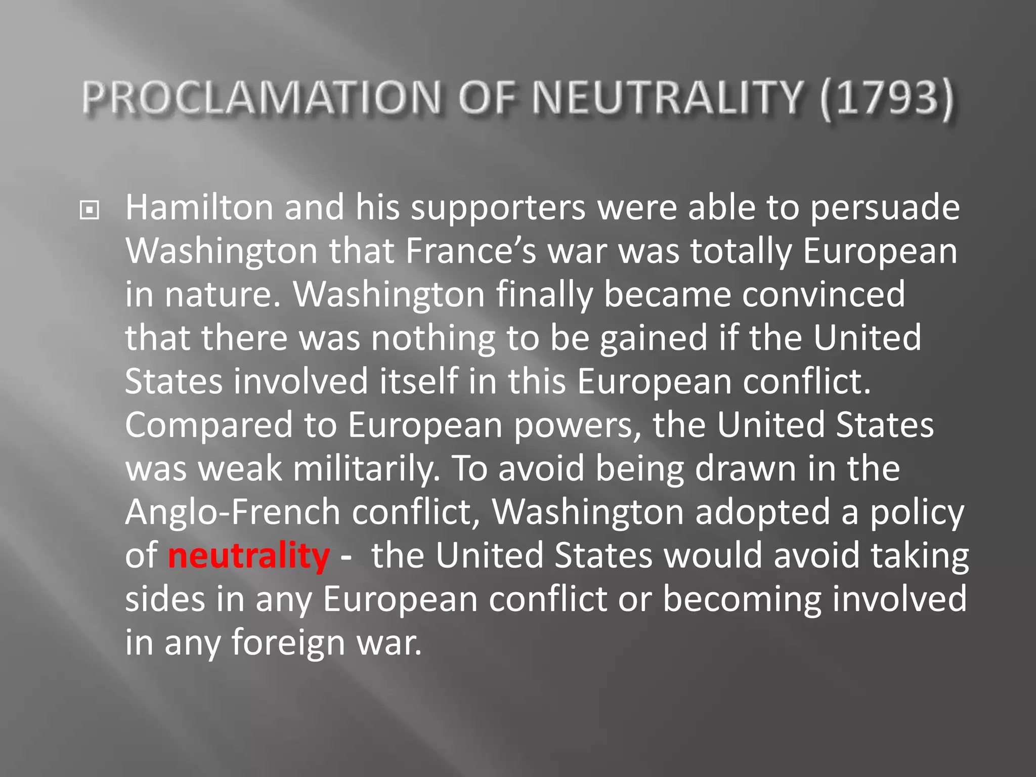 The presidency of george washingtion ppt for notes | PPT