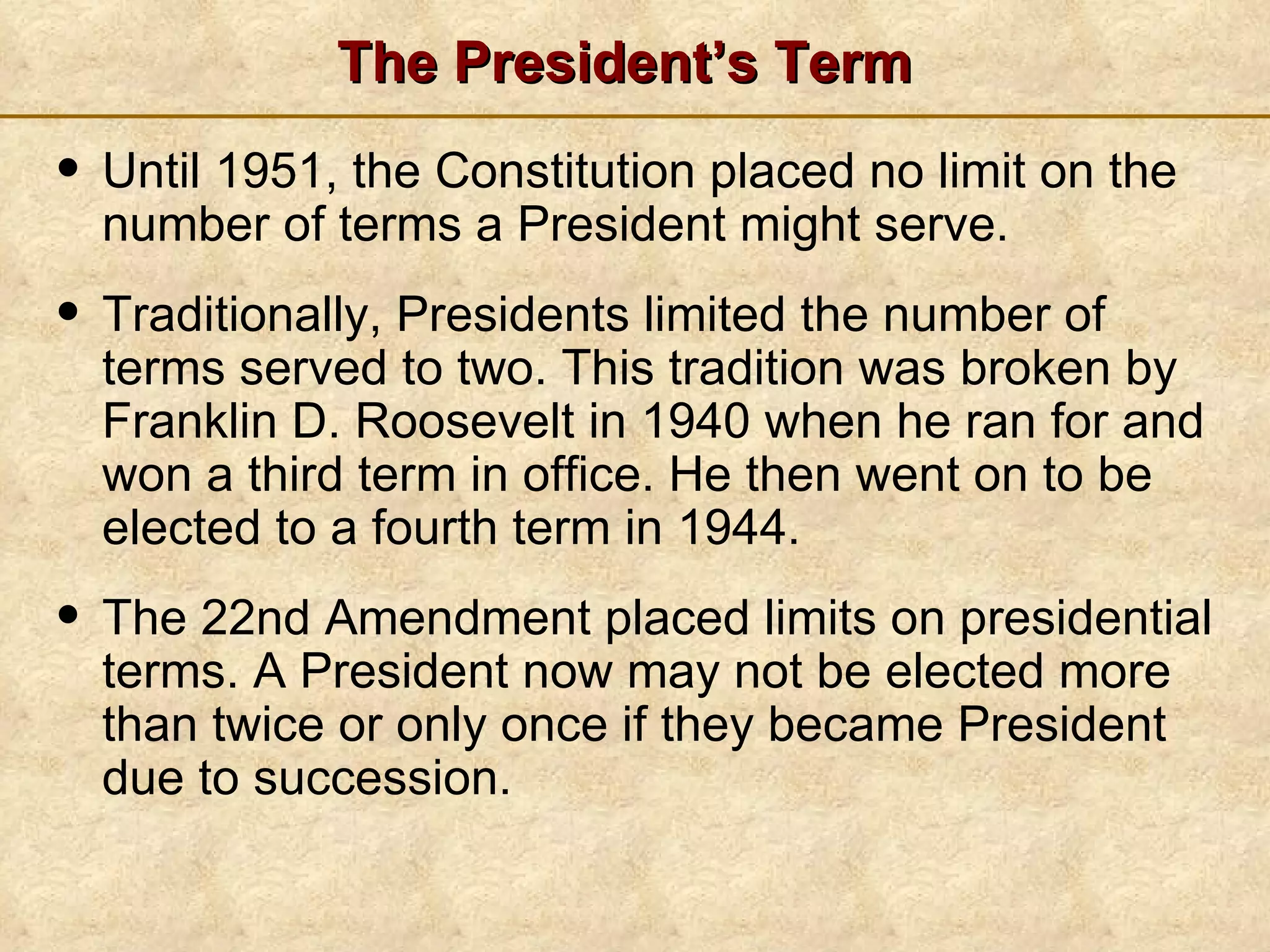 The president’s job description | PPT