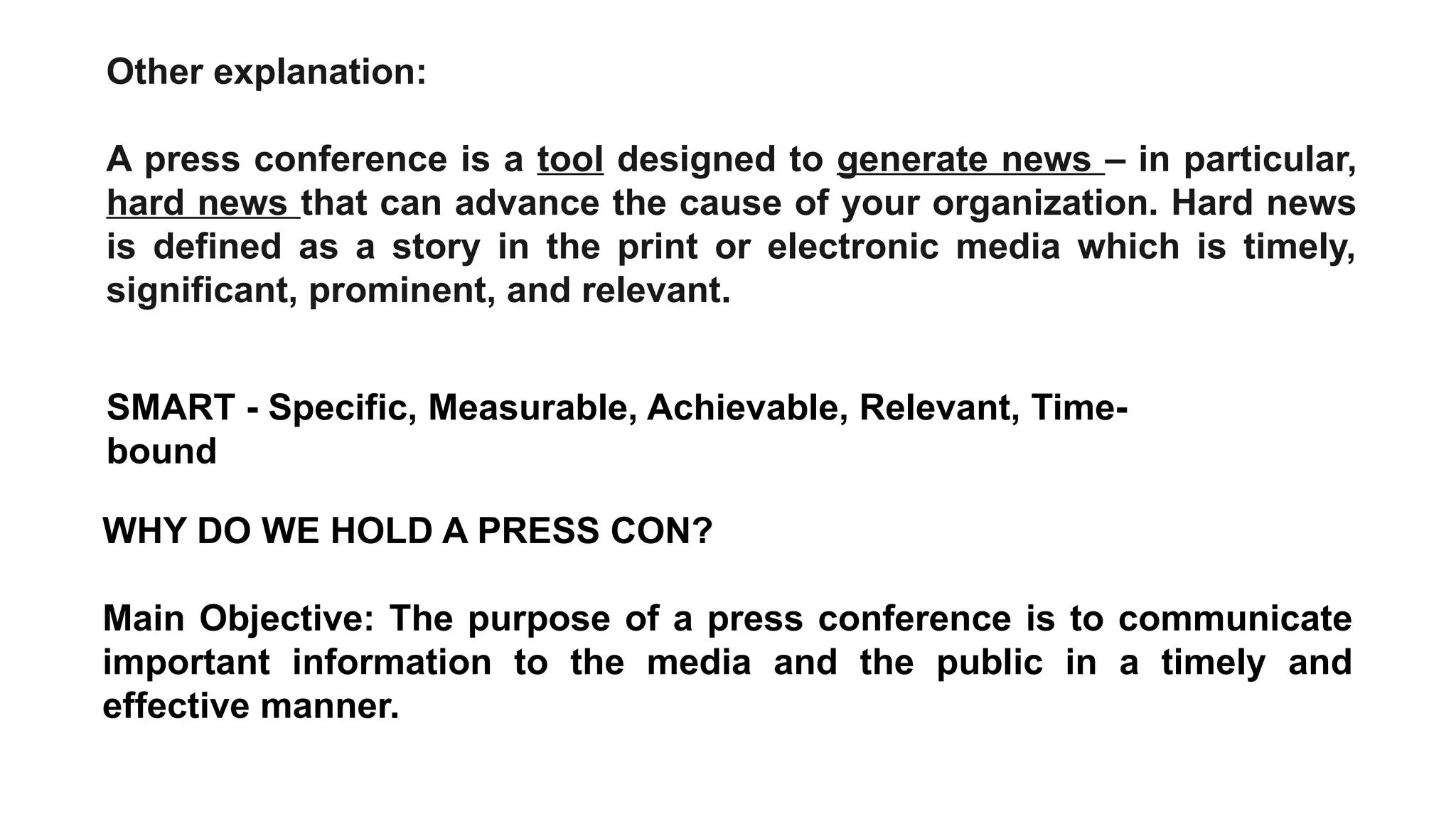 THE PRESS CONFERENCE meaning and functions | PPTX