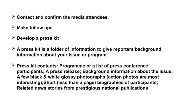 THE PRESS CONFERENCE meaning and functions | PPTX