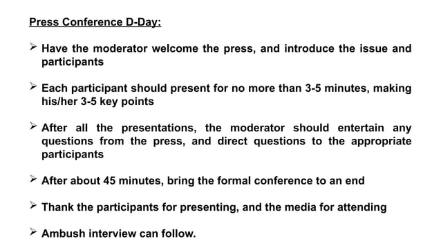 THE PRESS CONFERENCE meaning and functions | PPTX