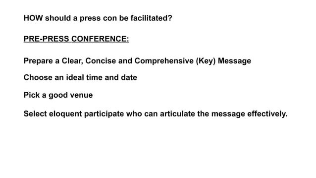 THE PRESS CONFERENCE meaning and functions | PPTX