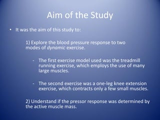 The Pressor Response Large Vs. Small Muscle Exercise | PDF