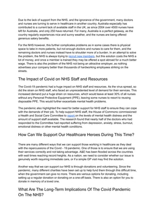 The Pressures Of The NHS | PDF