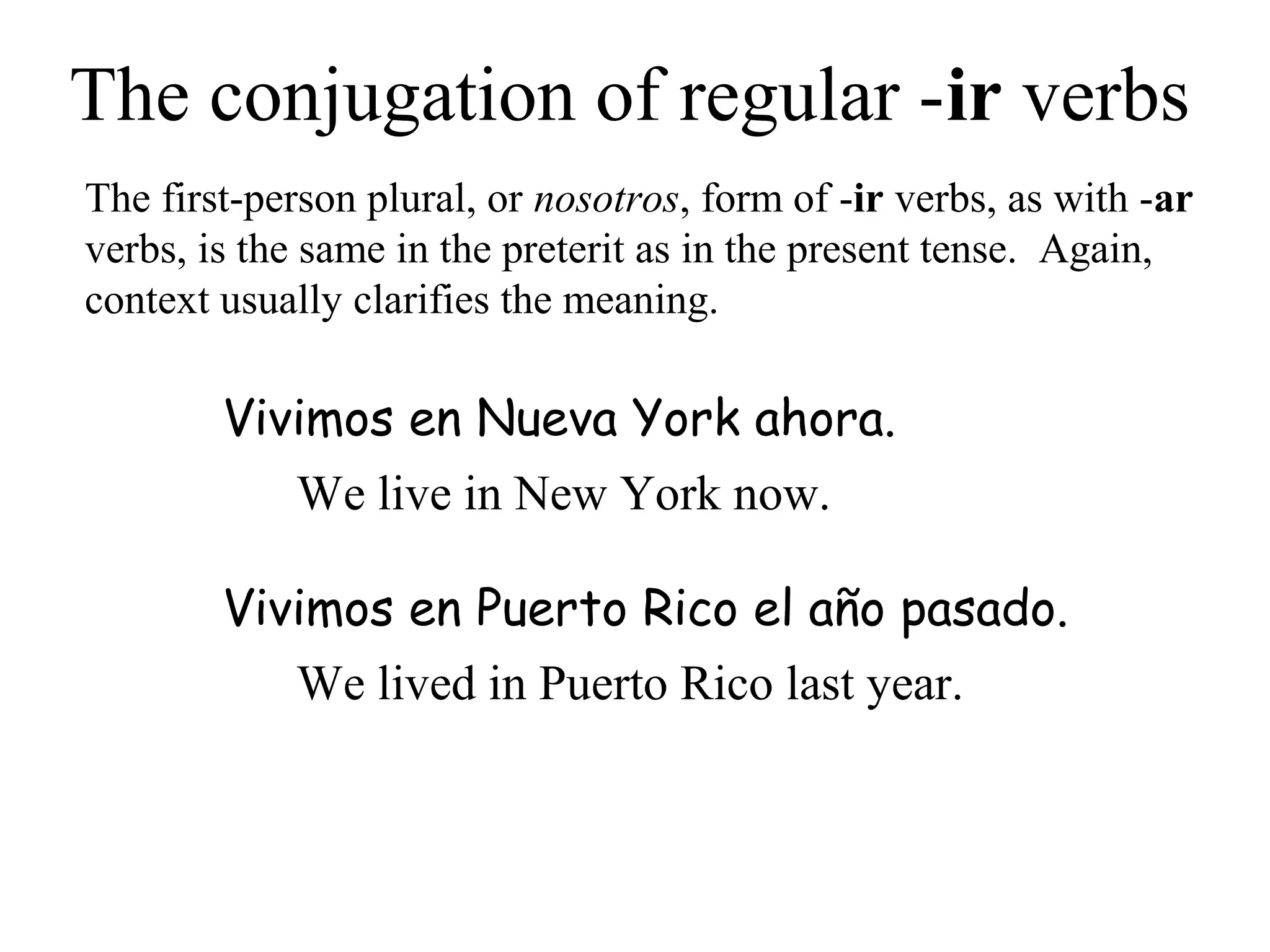 The preterit of regular verbs | PPT