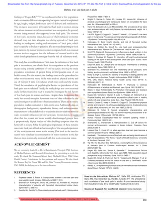 The prevalence and correlates of low back pain in adults | PDF ...