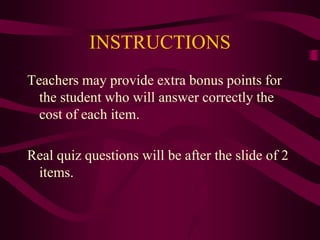 The Price is Right for students learning | PPT