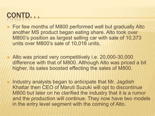 The pricing dilemma of maruti udyog limited | PPTX