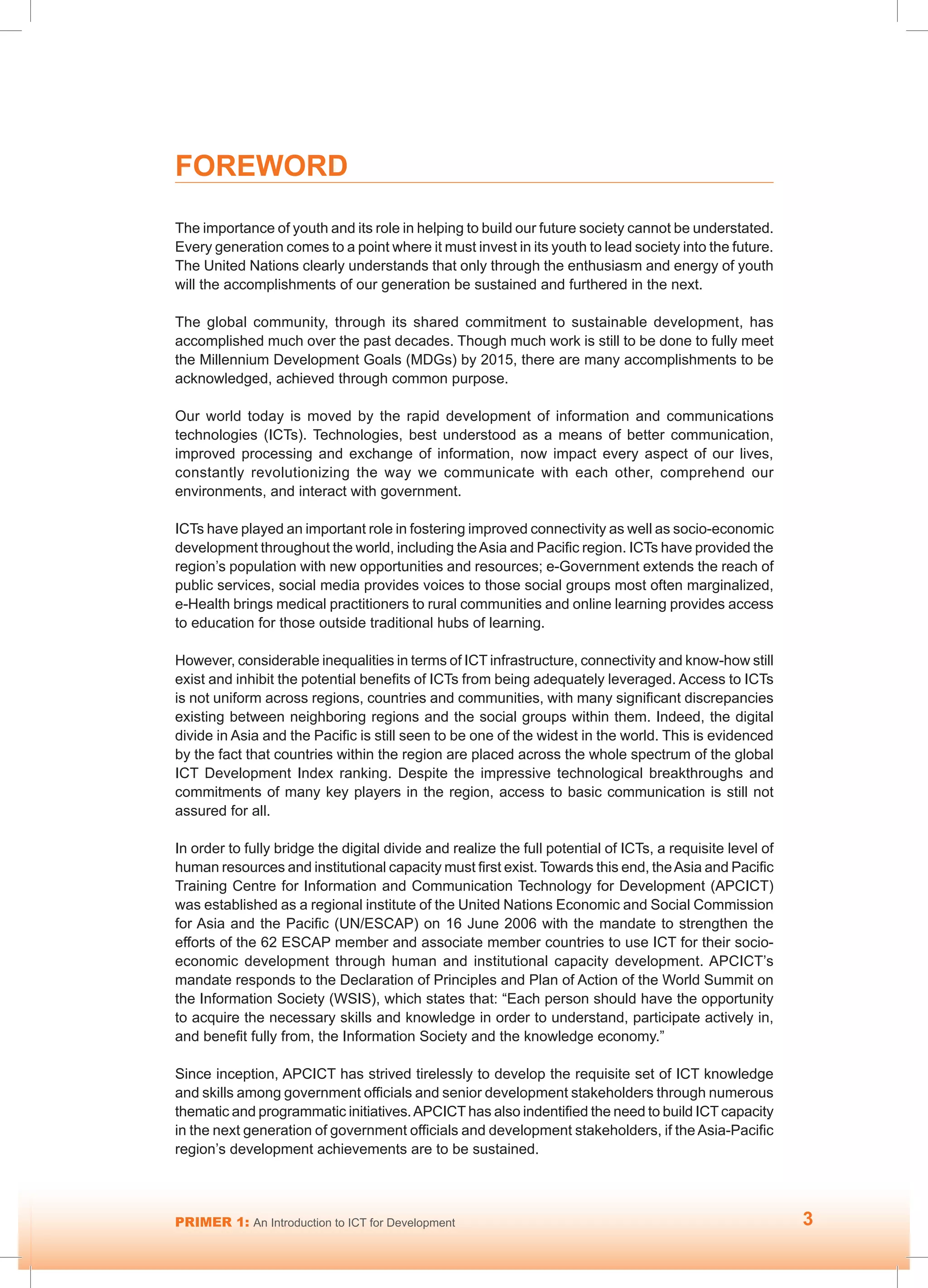 The primer series on ictd for youth part1 an introduction to ict for ...