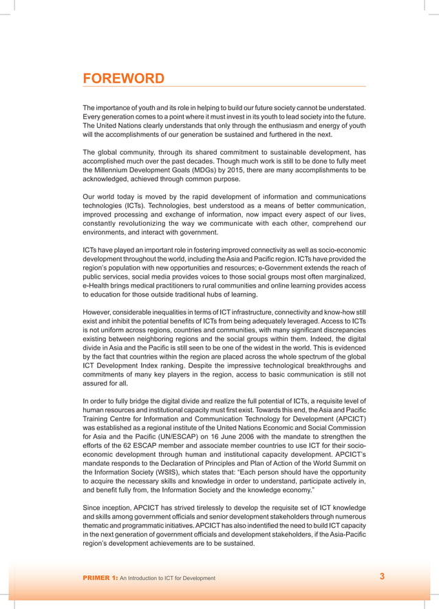 The primer series on ictd for youth part1 an introduction to ict for ...