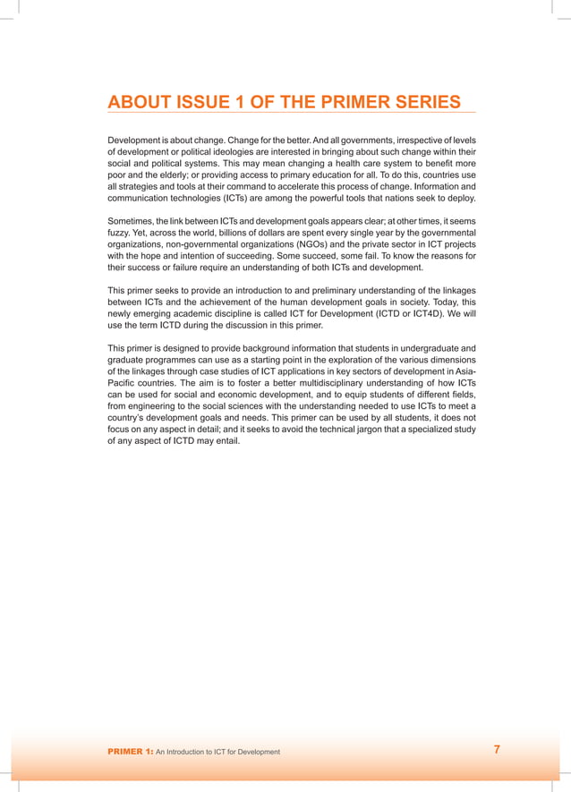 The primer series on ictd for youth part1 an introduction to ict for ...